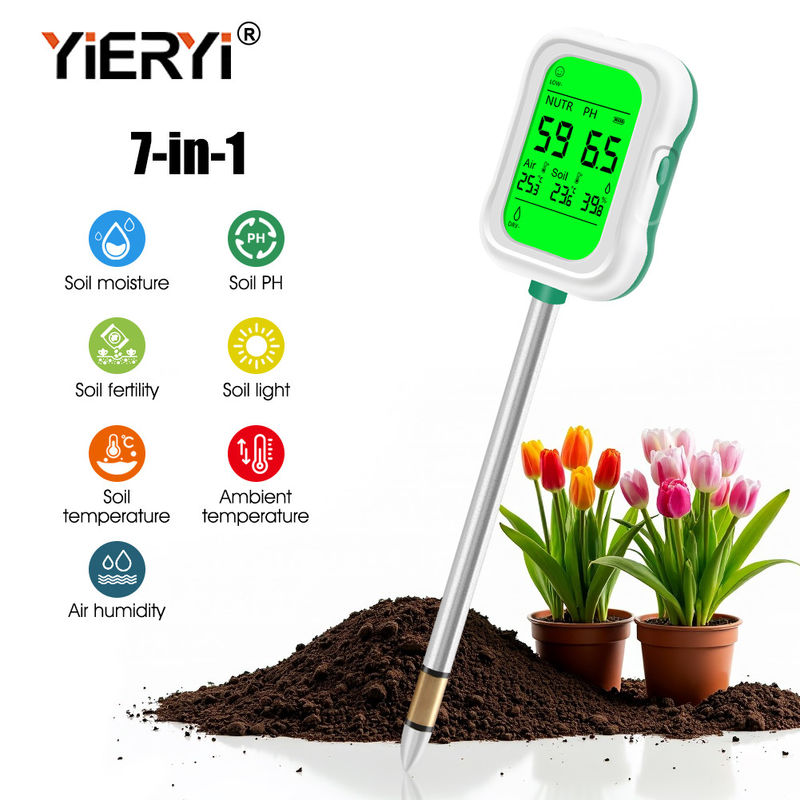 Comprehensive 7-in-1 Soil Testing Tool for pH, Moisture, Temperature ...
