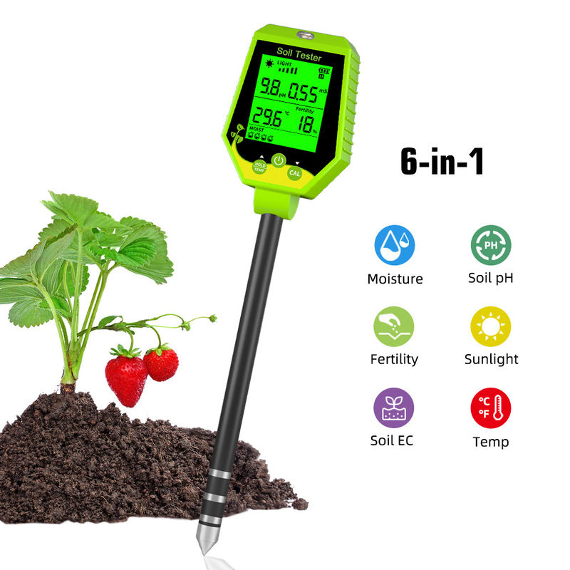 6 - in - 1 Soil Tester Kit | Moisture/pH/Fertility/Sunlight/EC/Temp ...