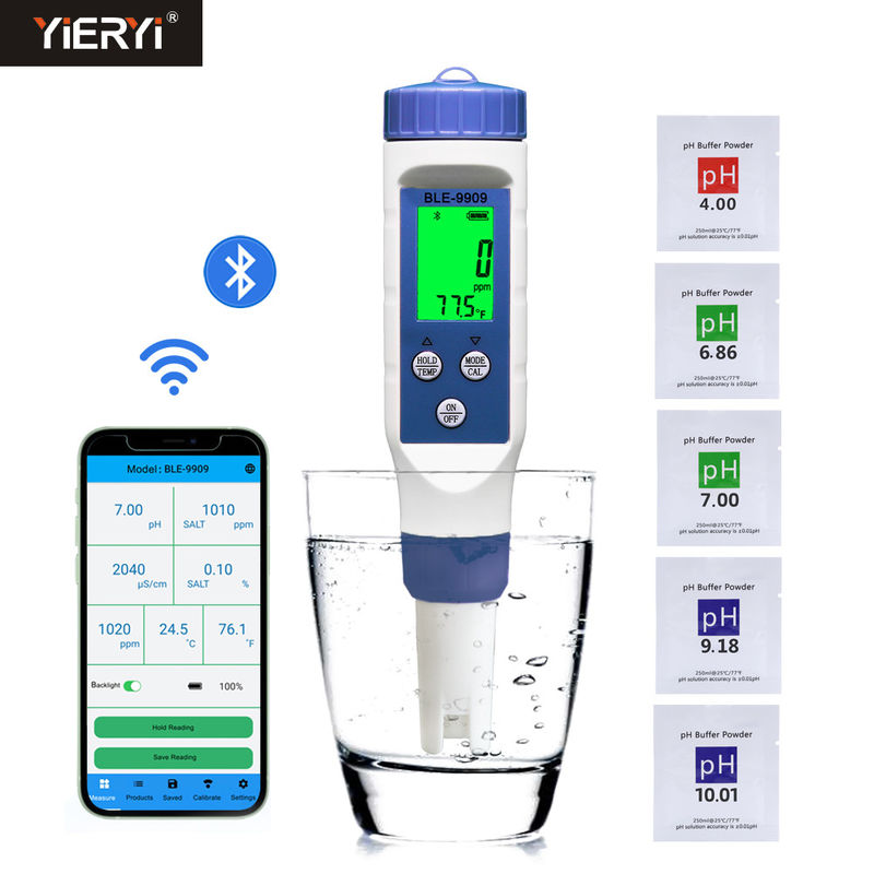 5 In 1 TDS Salinity Bluetooth PH Meter Digital Water Quality Monitor ...