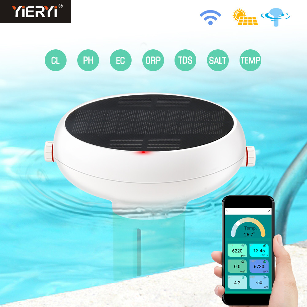 Tuya Zigbee Solar Charging Swimming Pool Water Quality Monitor Chlorine ...