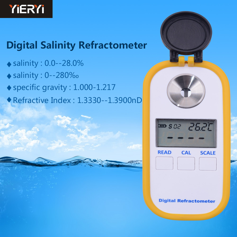 Digital Display Brix Scale Refractometer / Salimeter Measurement Tool ...