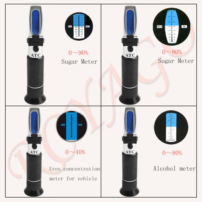 4 In 1 Propylene Glycol Refractometer , ATC Salinity Refractometer 0.5% ...