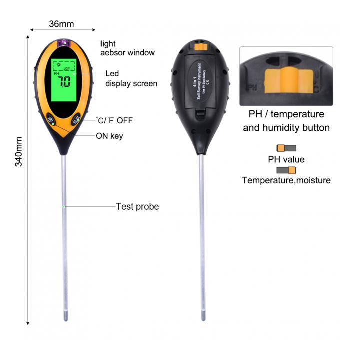 4 IN 1 Greenhouses Digital Soil Moisture Tester With LCD Display soil ...