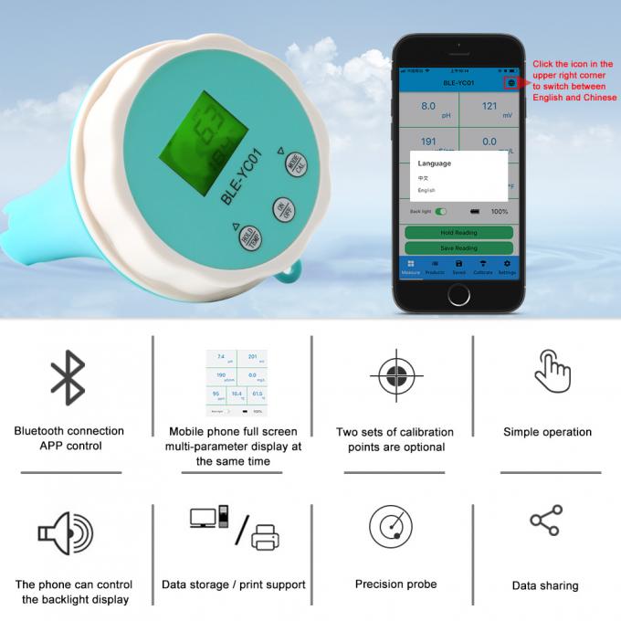Swimming pool water quality detector ph residual chlorine tester meter
