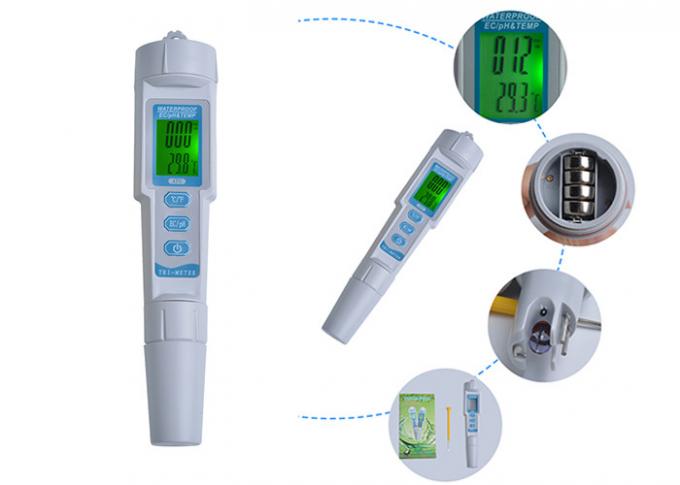 3 In 1 PH Multiparameter Water Quality Meter Lightweight With ...